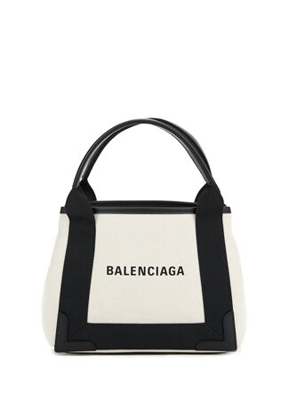 Balenciaga Kadın Siyah Beyaz Logolu Çanta EU
