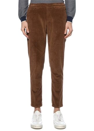Rehash Erkek Kahverengi Beli Lastikli Fitilli Kadife Pantolon Bej 34 US