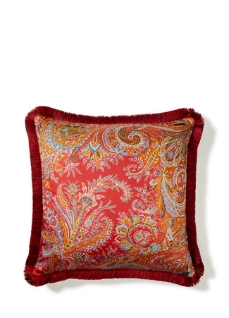 Etro Home Kırmızı Şal Desenli 60x60 Cm Dekoratif Yastık Etro Home Kırmızı Şal Desenli 60x60 Cm Dekoratif Yastık