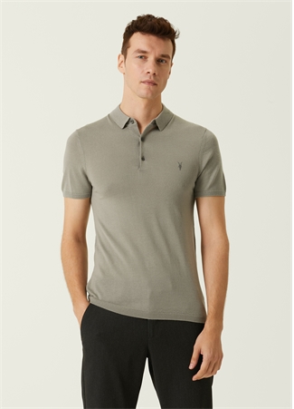 Allsaints Erkek Yeşil Polo Yaka Kısa Kol Yün Triko XS EU Allsaints Erkek Yeşil Polo Yaka Kısa Kol Yün Triko XS EU