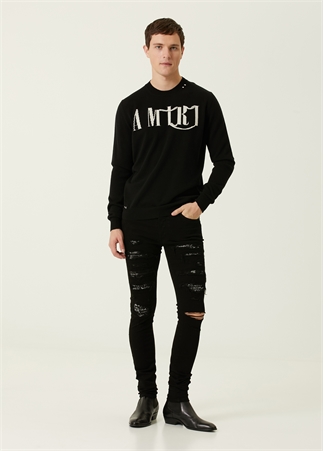 Amiri Erkek Skinny Fit Siyah Yıpratmalı Jean Pantolon 32 US Amiri Erkek Skinny Fit Siyah Yıpratmalı Jean Pantolon 32 US