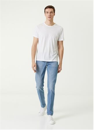 Kiton Erkek Slim Fit Mavi Jean Pantolon 42 US