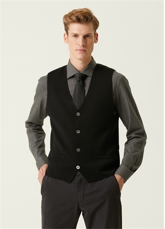 Beymen Collection Erkek Siyah V Yaka Yün Triko Yelek S EU Beymen Collection Erkek Siyah V Yaka Yün Triko Yelek S EU
