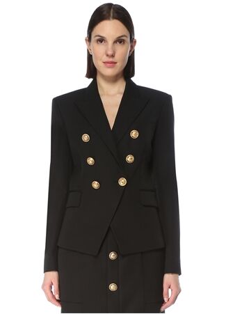 Balmain Kadın Siyah Yün Ceket 36 FR