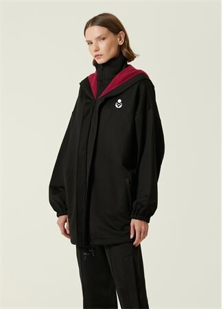 Etoile Isabel Marant Kadın Siyah Dik Yaka Kapüşonlu Ceket 36 FR