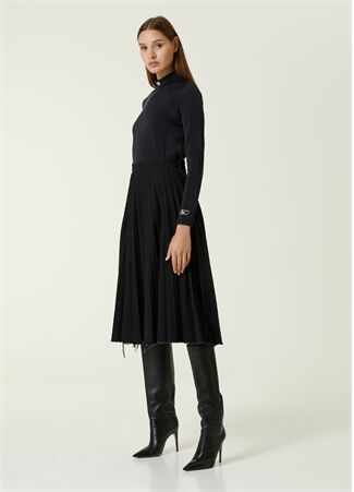 Balenciaga Kadın Siyah Pilili Midi Jean Etek 36 IT Balenciaga Kadın Siyah Pilili Midi Jean Etek 36 IT