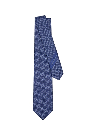 Salvatore Ferragamo Erkek Mavi Mikro Logo Desenli İpek Kravat Lacivert EU Salvatore Ferragamo Erkek Mavi Mikro Logo Desenli İpek Kravat Lacivert EU