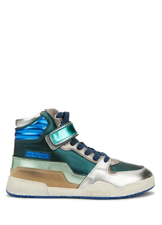 Isabel Marant Kadın Colorblocked Logolu Deri Sneaker Gri 36 EU Isabel Marant Kadın Colorblocked Logolu Deri Sneaker Gri 36 EU