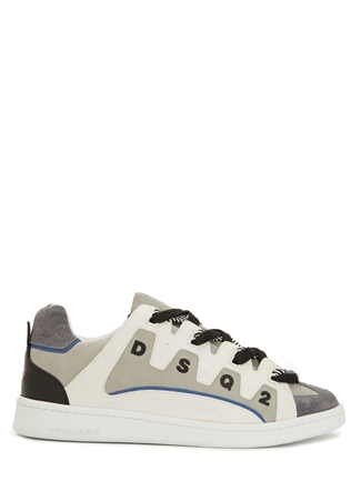 Dsquared2 Erkek Krem Gri Logolu Deri Sneaker Siyah 4 EU Dsquared2 Erkek Krem Gri Logolu Deri Sneaker Siyah 4 EU