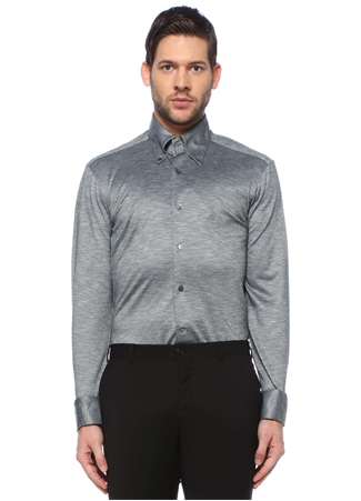 Fray Erkek Yeşil Düğmeli Yaka Gömlek 39 IT