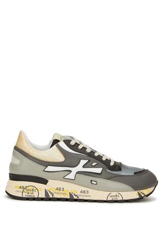 Premiata Erkek Gri Logolu Tabanı Baskılı Deri Sneaker 42 EU