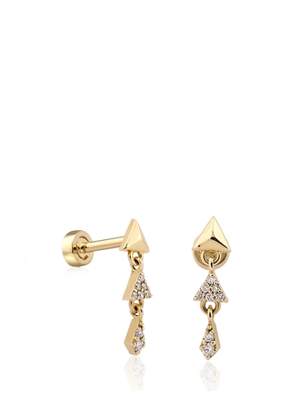 Collection-Pimiento Kadın Tiny Treasure Yeşil Altın Rengi Tekli Küpe EU Collection-Pimiento Kadın Tiny Treasure Yeşil Altın Rengi Tekli Küpe EU