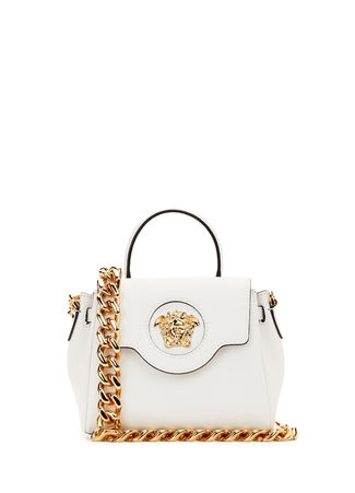 Versace Kadın Small La Medusa Beyaz Deri Çanta Eu
