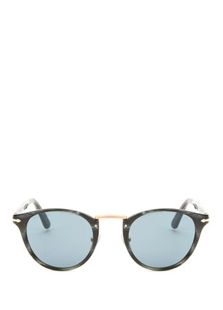 Persol Erkek Siyah Mavi Yuvarlak Formlu Güneş Gözlüğü 49 EU