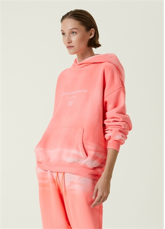 Alexander Wang Kadın Pembe Kapüşonlu Batik Desenli Sweatshirt S EU Alexander Wang Kadın Pembe Kapüşonlu Batik Desenli Sweatshirt S EU