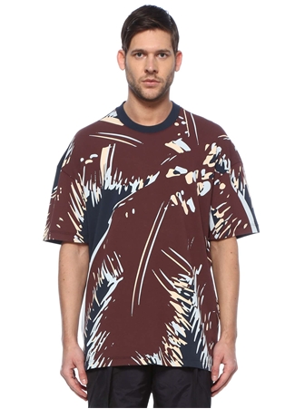 Palzileri Lab Erkek Colorblocked Desenli T-shirt Mavi 50 IT