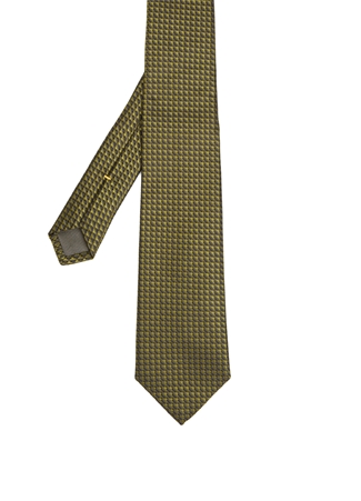 Canali Erkek Haki Mikro Desenli İpek Kravat EU