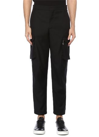 Givenchy Erkek Siyah Yüksek Bel Boru Paça Yün Kargo Pantolon 48 IT Givenchy Erkek Siyah Yüksek Bel Boru Paça Yün Kargo Pantolon 48 IT