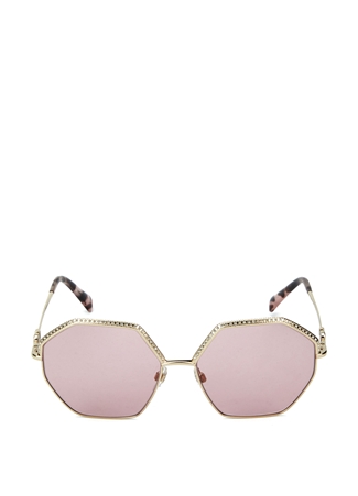Valentino Kadın Gold Taşlı Çerçeve Detaylı Güneş Gözlüğü Altın Rengi 59 EU