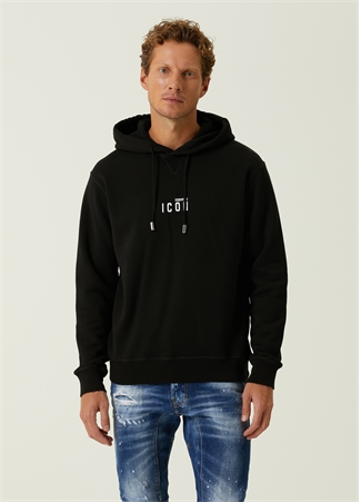 Dsquared2 Erkek Siyah Kapüşonlu Logo Baskılı Sweatshirt M EU Dsquared2 Erkek Siyah Kapüşonlu Logo Baskılı Sweatshirt M EU