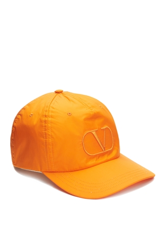Valentino Garavani Erkek Turuncu Logo Detaylı İpek Şapka 58 Eu