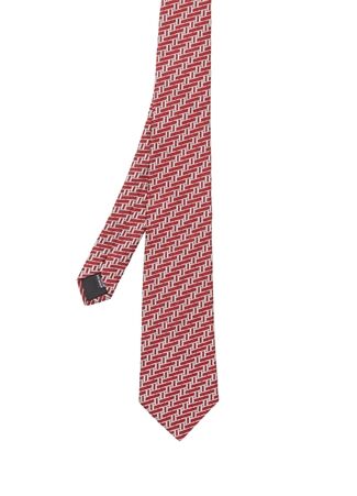 Lanvin Erkek Kırmızı Geometrik Desenli İpek Kravat Eu