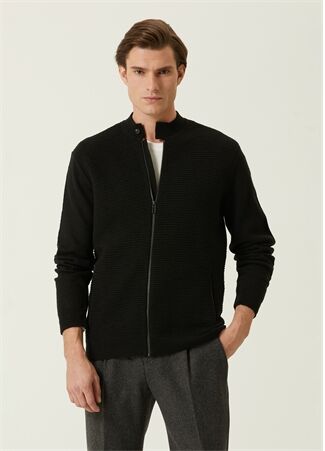 Network Erkek Slim Fit Siyah Yün Mont S EU