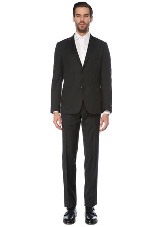 Z Zegna Erkek Drop 8 Antrasit Yün Takım Elbise Gri 46 IT