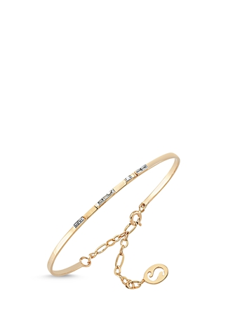 Collection-Selda Jewellery Kadın Pırlanta Detaylı Altın Rengi Bileklik EU Collection-Selda Jewellery Kadın Pırlanta Detaylı Altın Rengi Bileklik EU