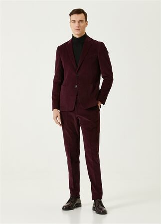 Palzileri Lab Erkek Bordo Kadife Takım Elbise Mor 50 IT