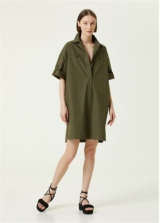 Yves Salomon Kadın Haki Mini Boy Elbise 36 FR Yves Salomon Kadın Haki Mini Boy Elbise 36 FR