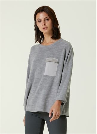 Network Kadın Basic Fit Gri Kazak XS EU