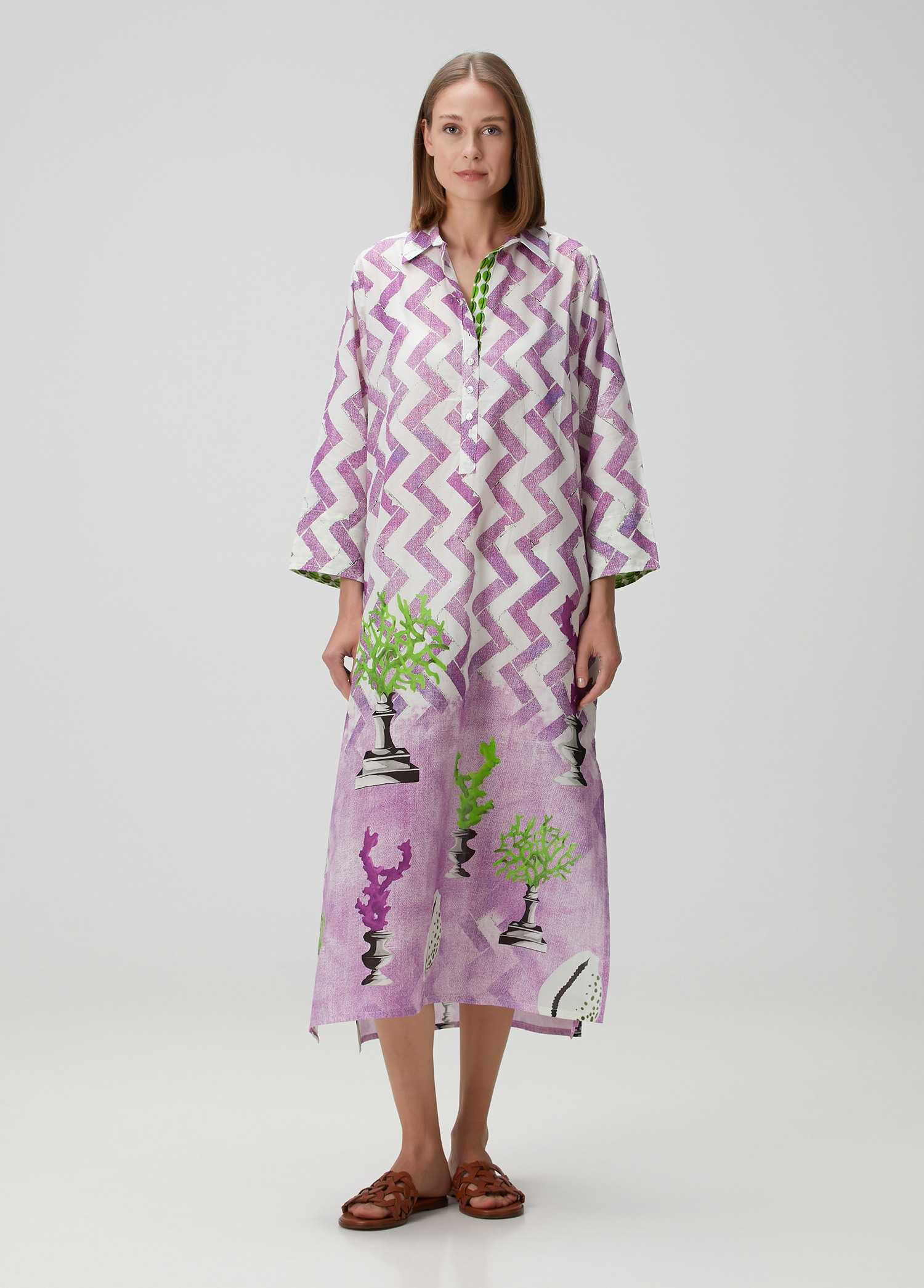 Nefes Istanbul - Bombay Purple Patterned Tunic