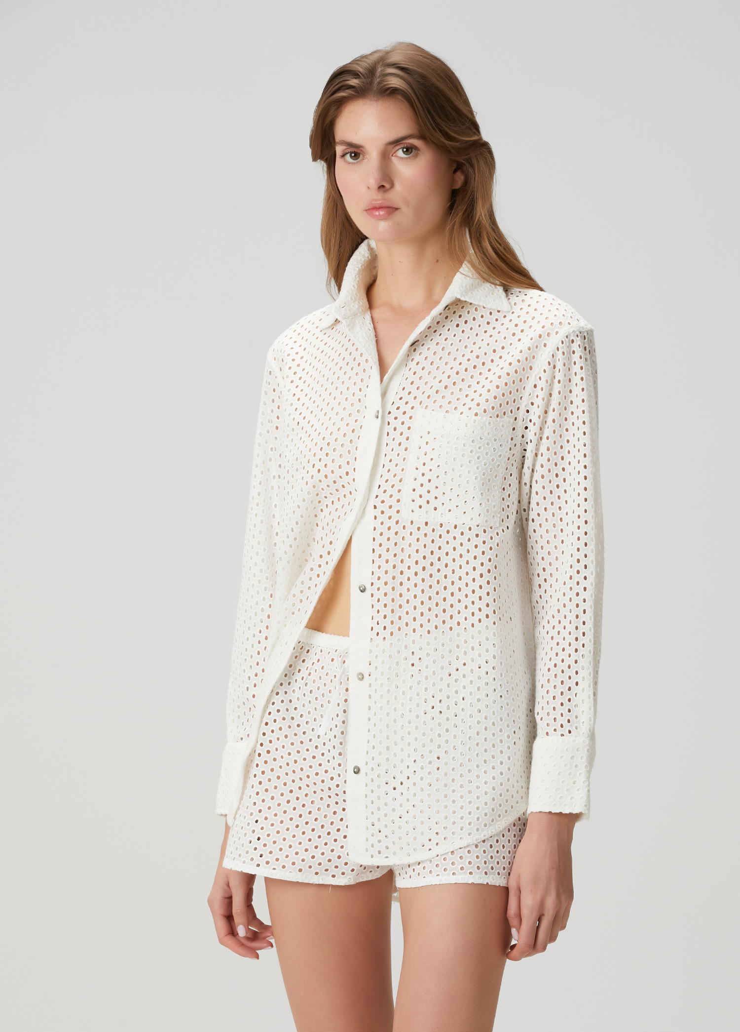 Solid & Striped Krem Kadın Bronte Krem Tığ İşi Gömlek 1699104 | Beymen