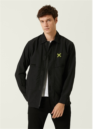 Kenzo Erkek Siyah Polo Yaka Logo Detaylı Dış Gömlek S EU