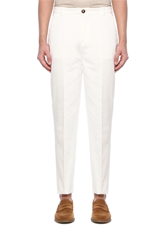 Brunello Cucinelli Erkek Beyaz Normal Bel Dekoratif Dikişli Pantolon 50 IT Brunello Cucinelli Erkek Beyaz Normal Bel Dekoratif Dikişli Pantolon 50 IT