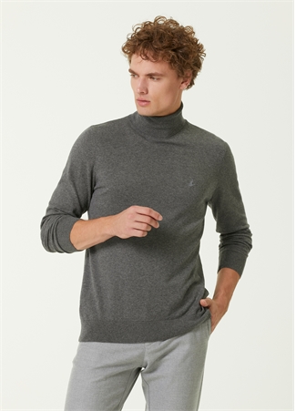 Beymen Club Erkek Gri Balıkçı Yaka Logolu Kazak S Beymen Club Erkek Gri Balıkçı Yaka Logolu Kazak S