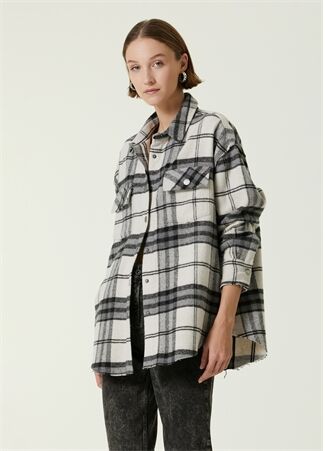 Academia Kadın Siyah Beyaz Ekoseli Dış Gömlek 34 Academia Kadın Siyah Beyaz Ekoseli Dış Gömlek 34