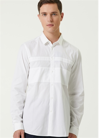 Palzileri Lab Erkek Beyaz Şerit Detayı Gömlek 4 IT