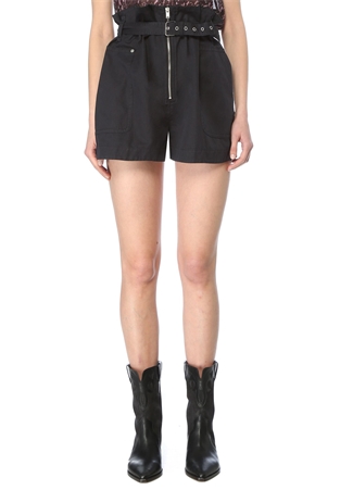 Etoile Isabel Marant Kadın Antrasit Yüksek Bel Kemerli Şort Gri 36 FR