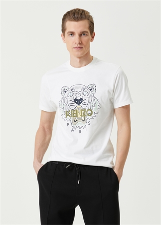 Kenzo Erkek Beyaz Kaplan Baskılı Logolu T-shirt XS EU Kenzo Erkek Beyaz Kaplan Baskılı Logolu T-shirt XS EU