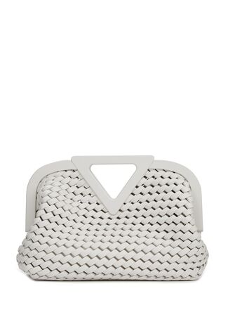 Bottega Veneta Kadın Beyaz Örgü Dokulu Deri Omuz Çantası EU
