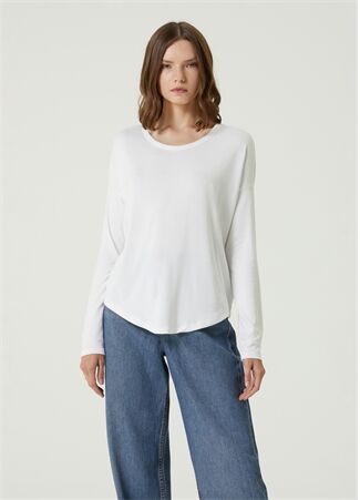 Rag&Bone Kadın Beyaz Bisiklet Yaka Sweatshirt S EU Rag&Bone Kadın Beyaz Bisiklet Yaka Sweatshirt S EU