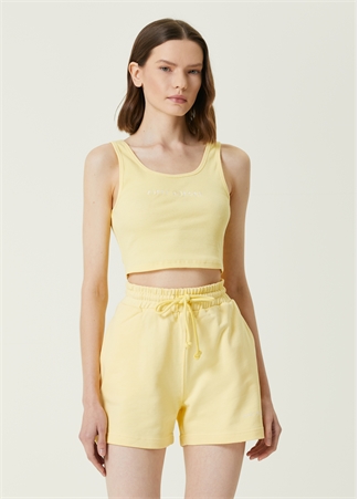 Fifty Pieces Kadın Sarı Logolu Crop T-shirt M EU