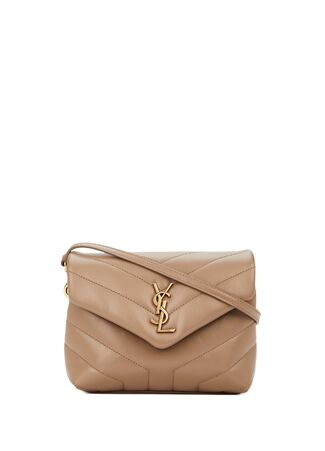 Kadın Loulou Bej Kapitoneli Deri Omuz Çantası Eu