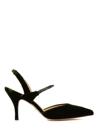 Beymen Collection Kadın Haki Taşlı Kadife Gece Ayakkabısı 37