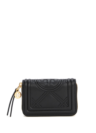 Tory Burch Kadın Fleming Soft Mini Siyah Logolu Deri Cüzdan EU Tory Burch Kadın Fleming Soft Mini Siyah Logolu Deri Cüzdan EU