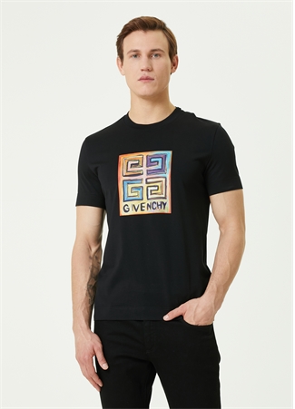 Givenchy Erkek Siyah Logo Baskılı T-shirt S EU