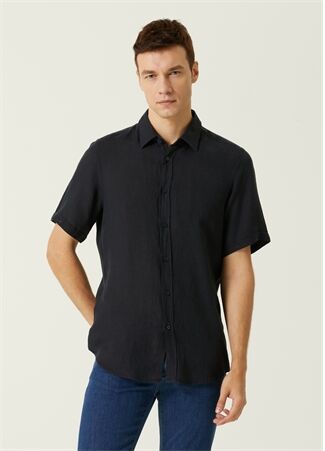 Boss Erkek Lacivert Keten Gömlek L EU