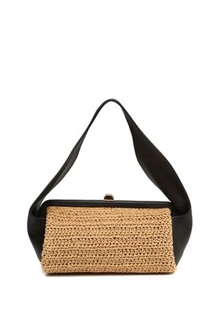 Mehry Mu Kadın Tilda Siyah Rafya Deri El Çantası EU